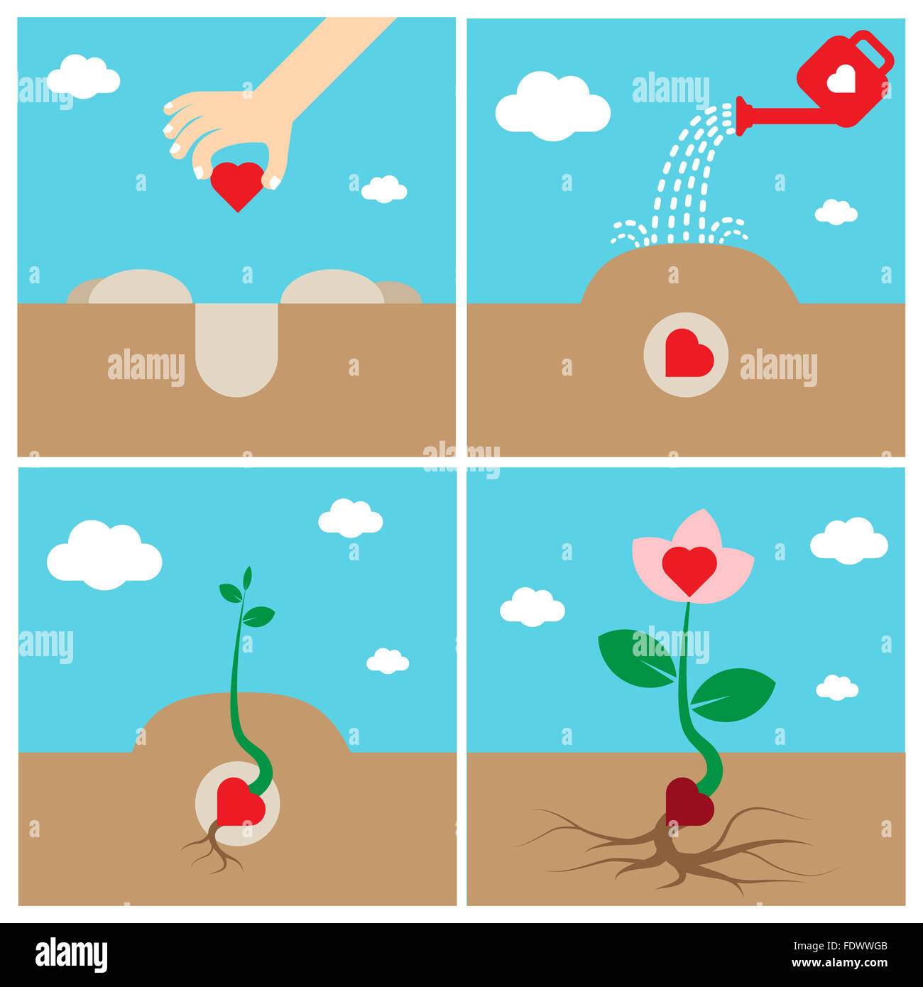 Happy couple growing tree hi-res stock photography and images - Alamy