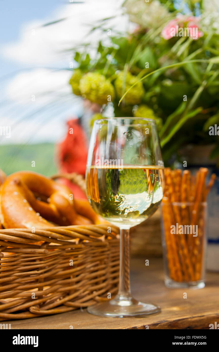 german riesling wine at outdoor wine festival Stock Photo - Alamy