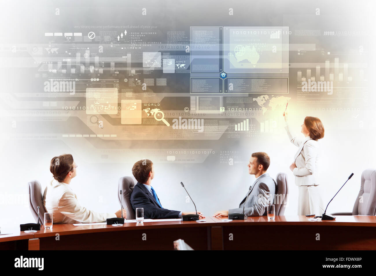 Image of businesspeople at presentation looking at virtual project ...