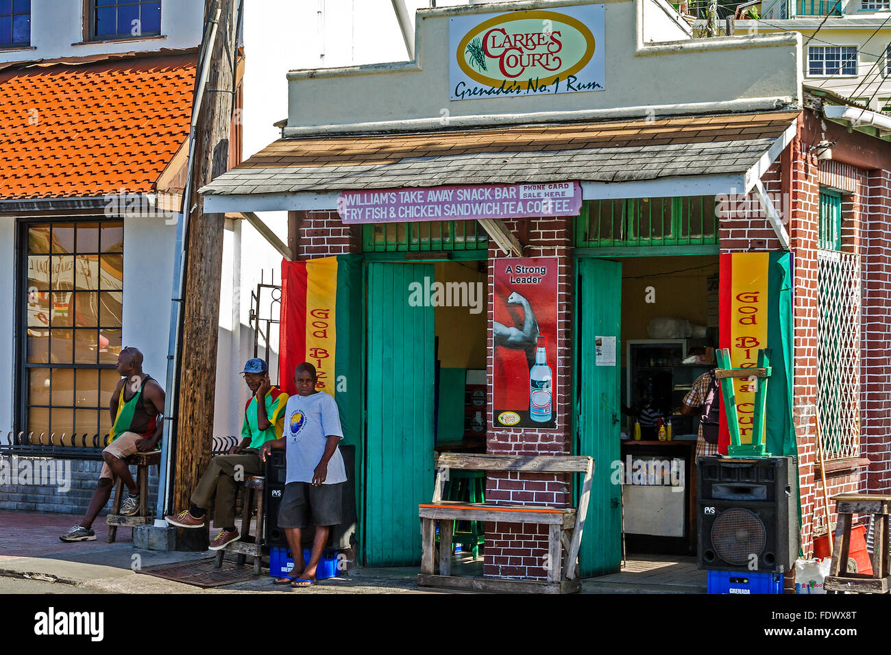 Small Restaurant St. Georges Grenada West Indies Stock Photo - Alamy