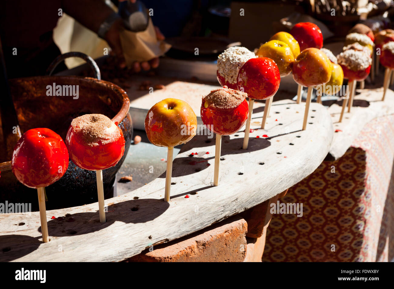 Candy apples for sale in market Stock Photo - Alamy