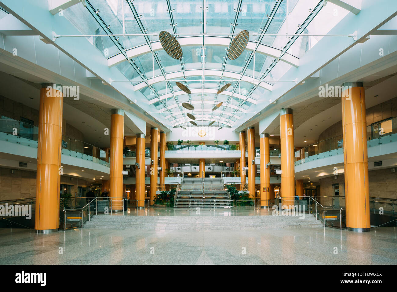 MINSK, BELARUS - May 19, 2015: The Interior of Building Of National ...