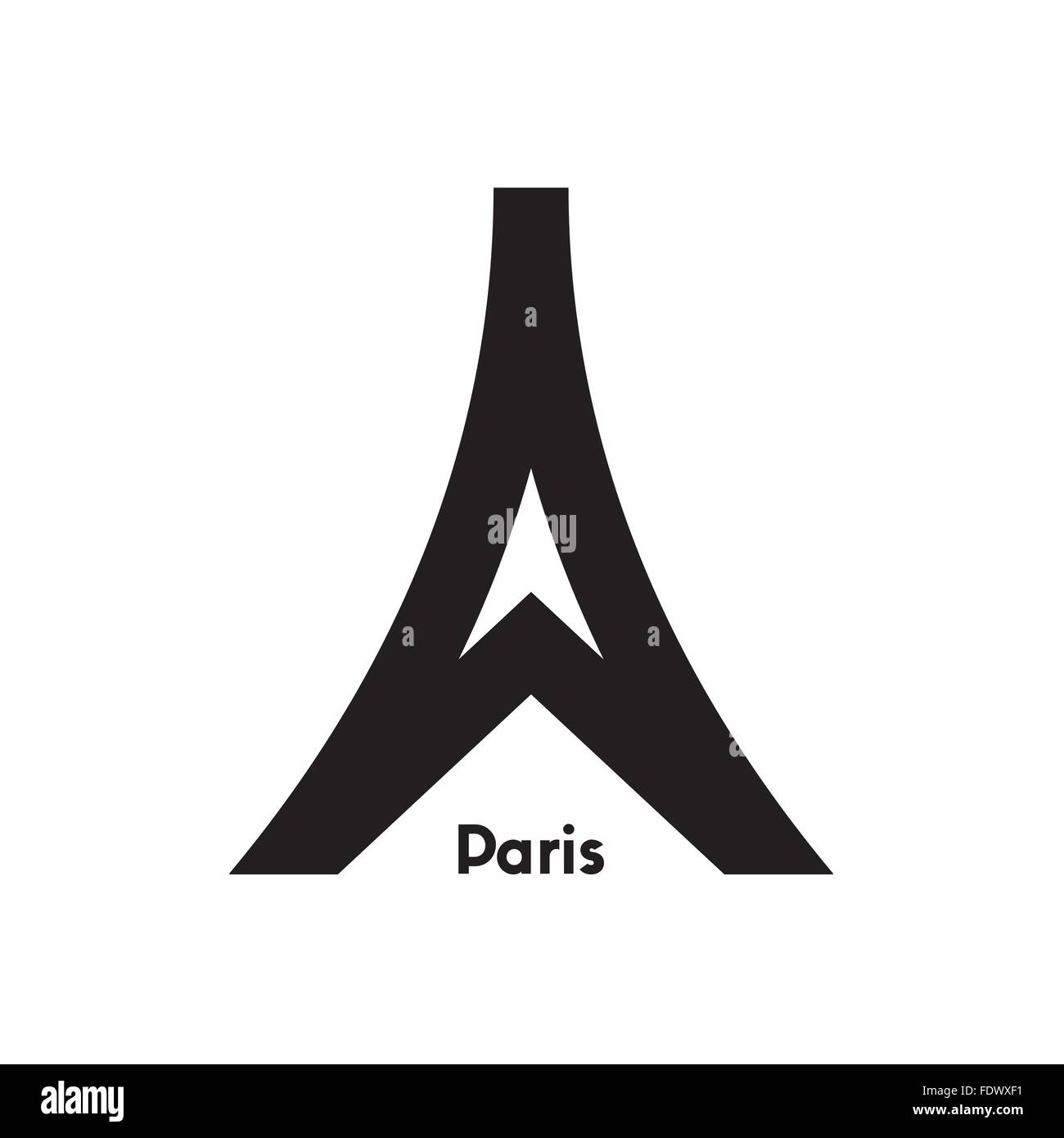 Paris inscription under minimalist symbol of Eiffel tower Stock Vector ...