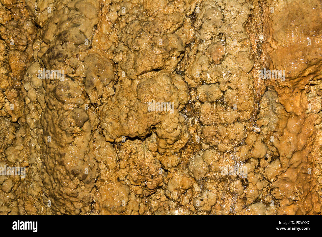 Calcite formation, flowstone un underground cave Stock Photo - Alamy
