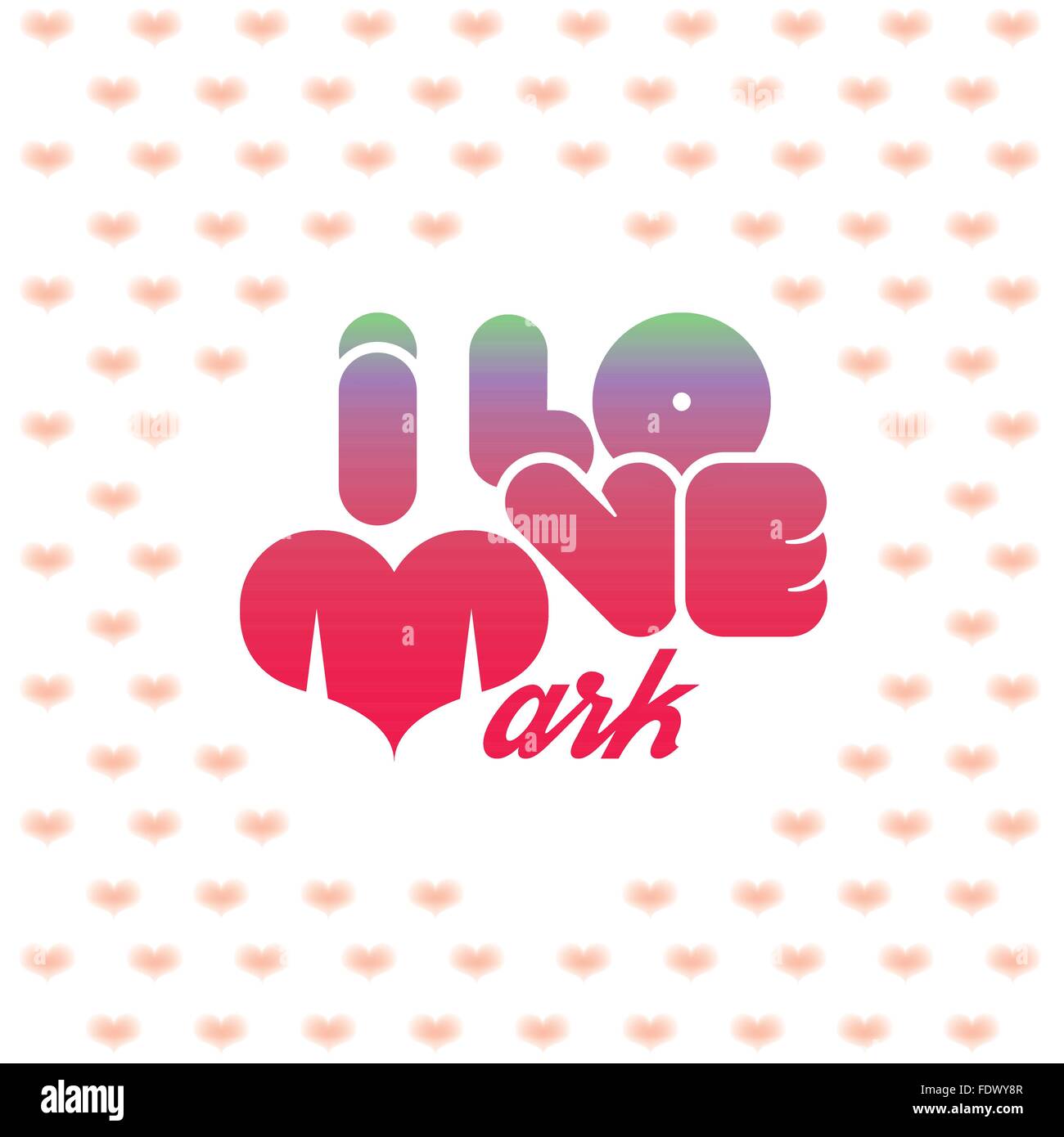 I love Mark greeting card with heart shaped initial of the beloved one ...