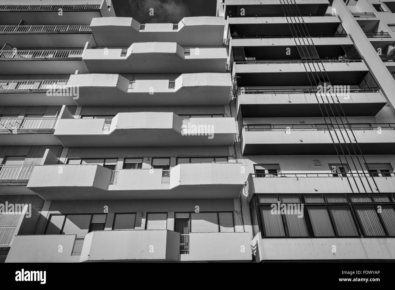 Modern apartments in centre Black and White Stock Photos & Images - Alamy