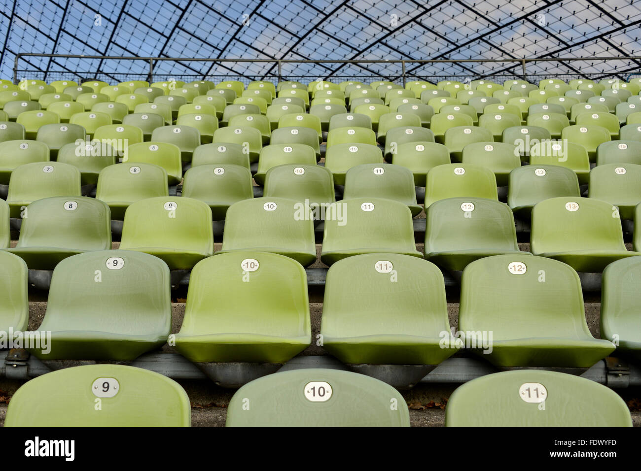 Muenchen, Germany, seats at the Olympic Stadium Stock Photo - Alamy