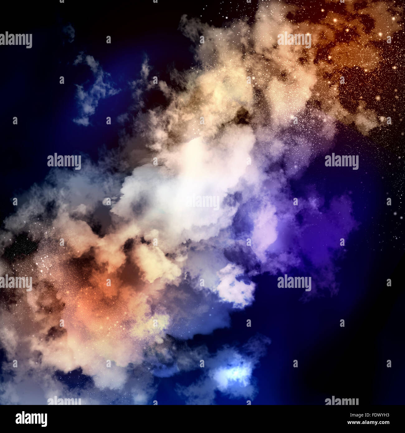 Cosmic clouds of mist on bright colorful backgrounds Stock Photo - Alamy