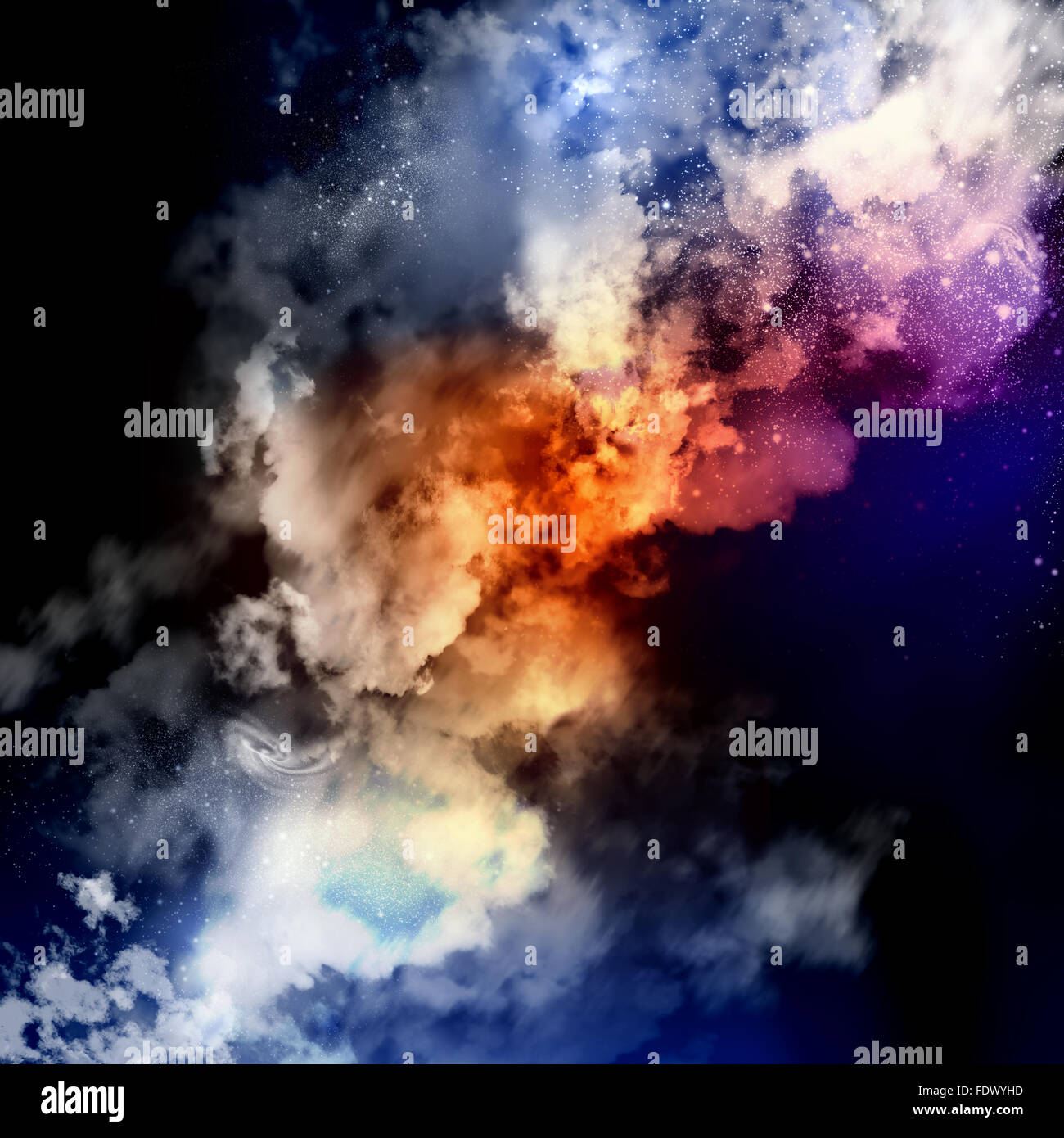 Cosmic clouds of mist on bright colorful backgrounds Stock Photo - Alamy