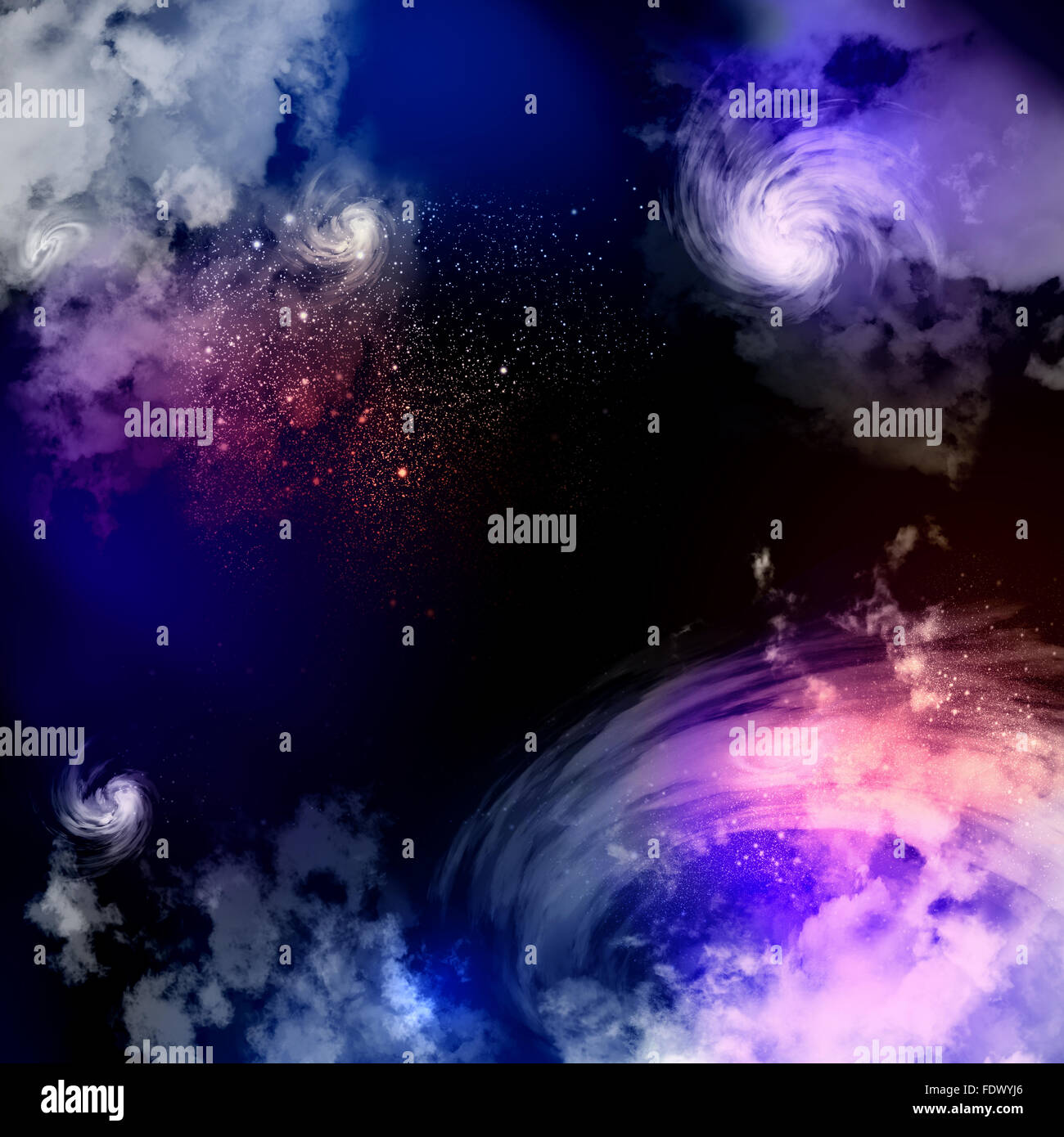 Cosmic clouds of mist on bright colorful backgrounds Stock Photo - Alamy