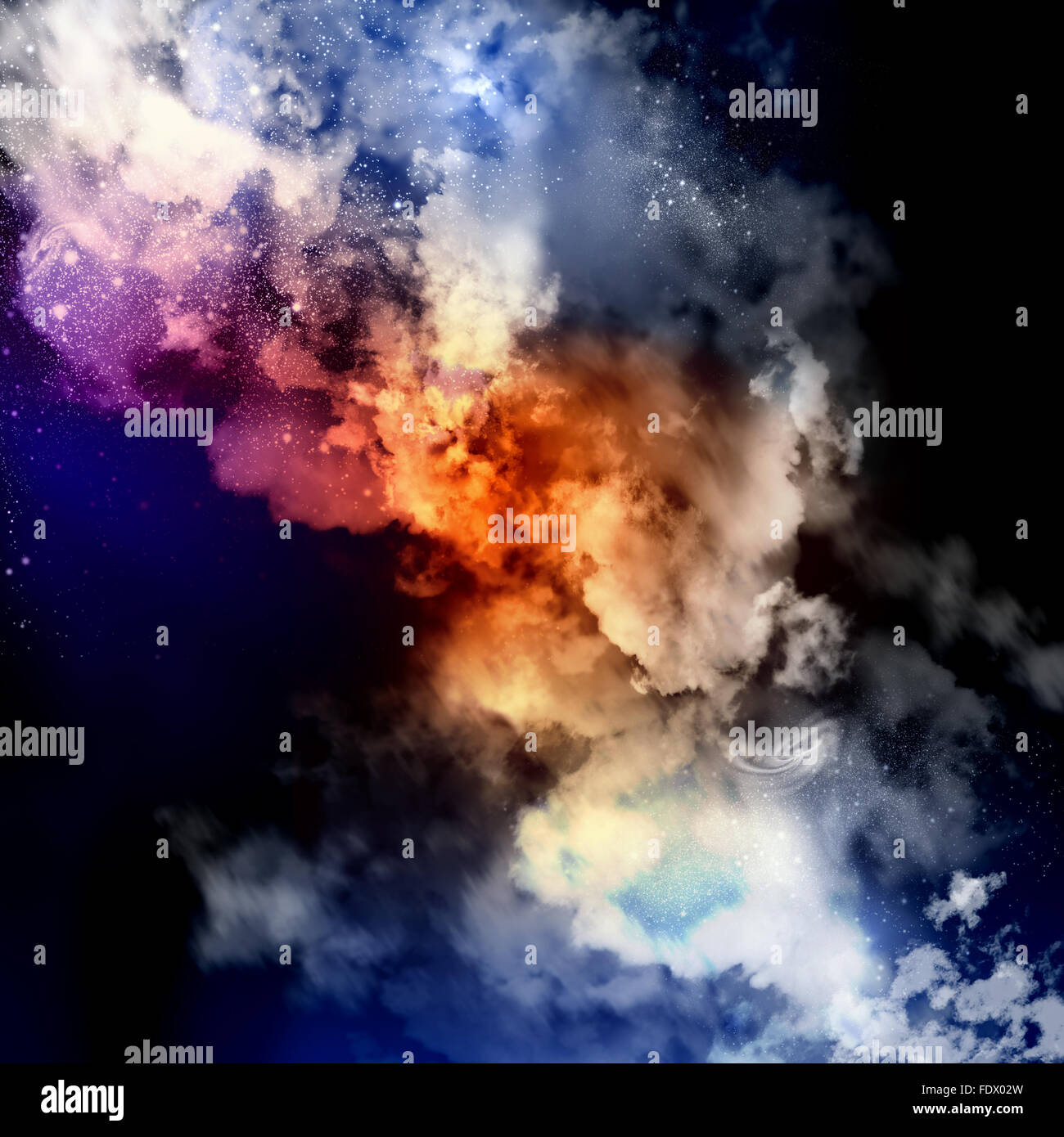 Cosmic clouds of mist on bright colorful backgrounds Stock Photo - Alamy
