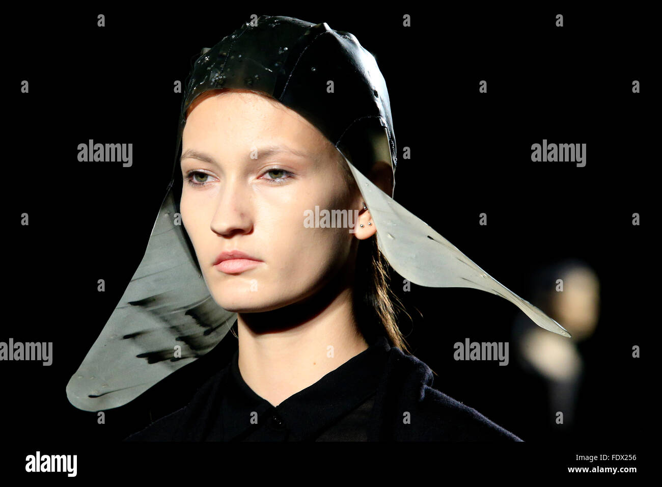 Barcelona, Spain. 2nd Feb, 2016. A model presents the creation of ...