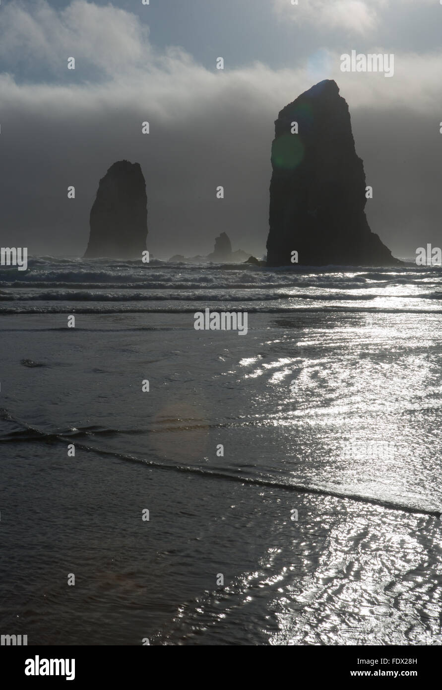 Haystack rock, Cannon Beach Oregon USA Stock Photo - Alamy