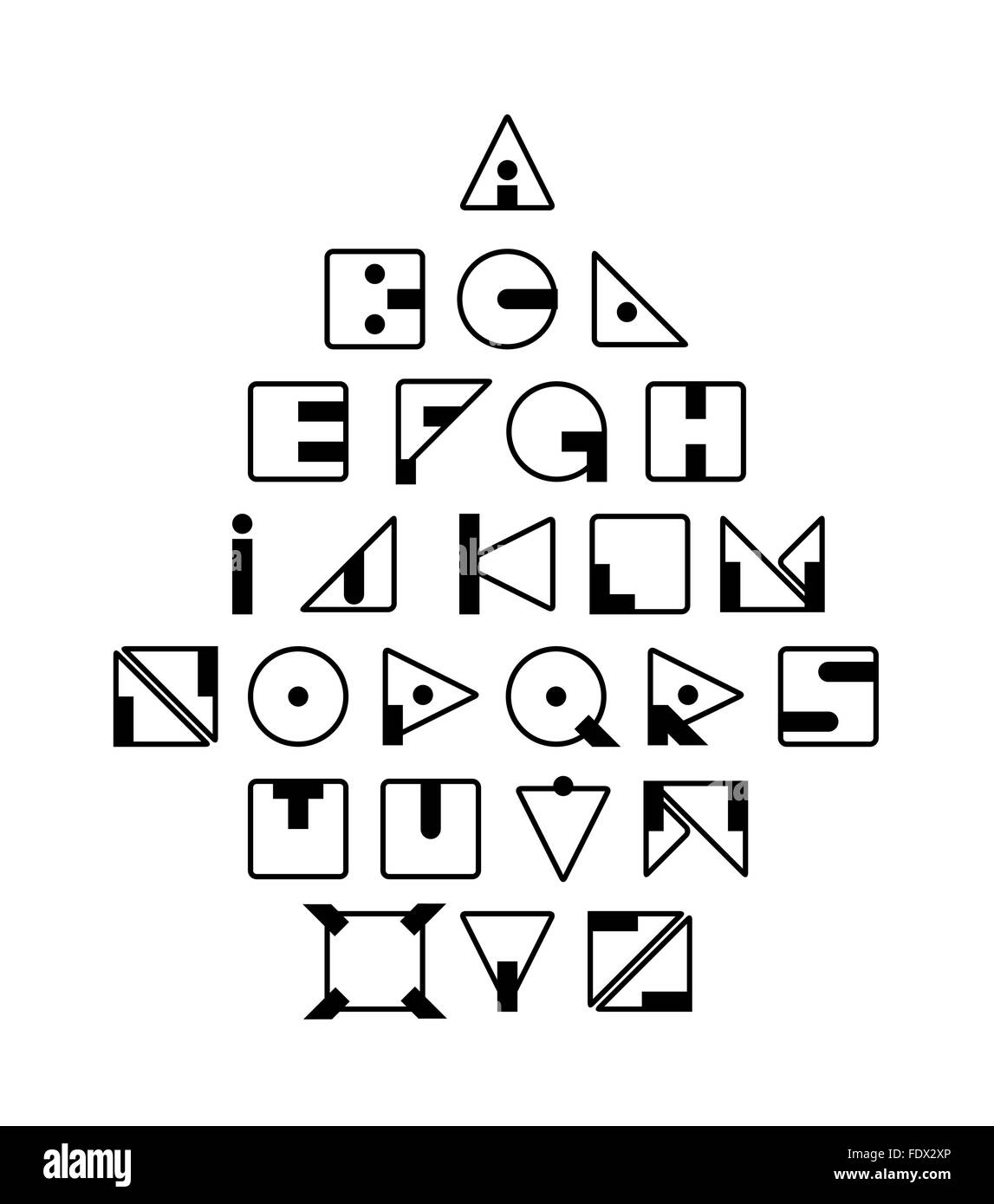 Geometric Retro Typeface Stock Vector Image & Art - Alamy