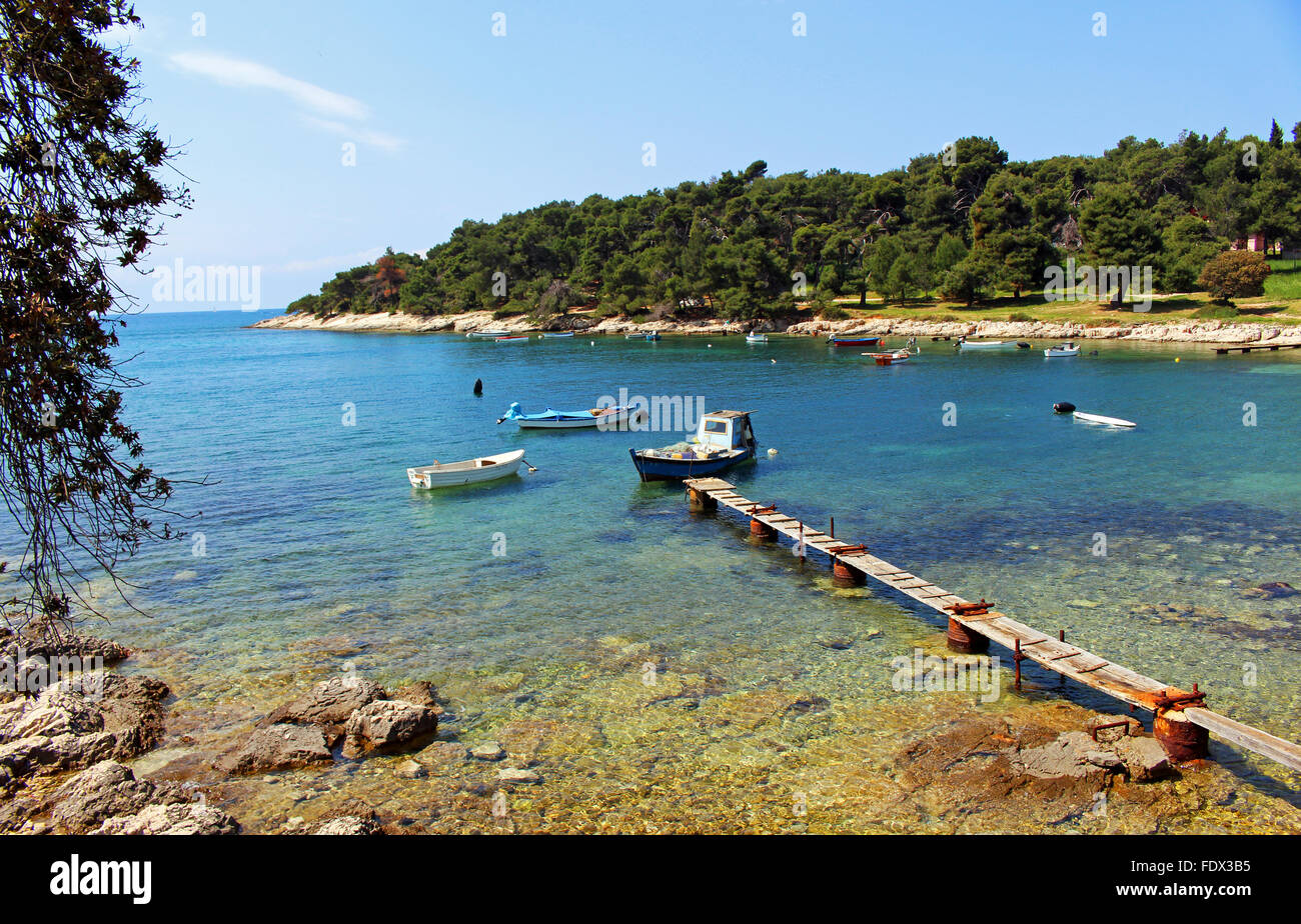PULA/CROATIA: Transparent green blue water of the Adriatic Sea in Stoja ...
