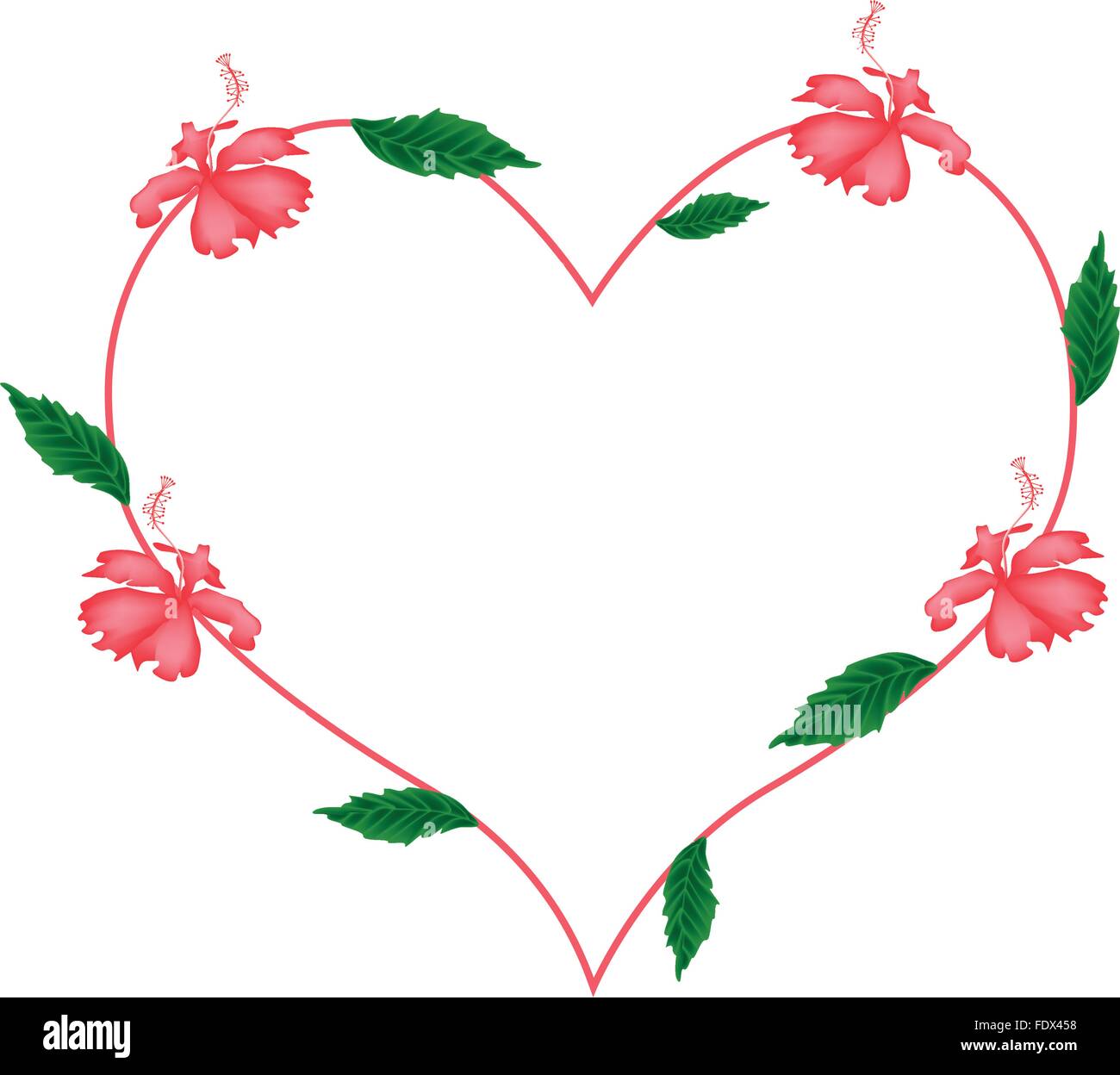 Hibiscus red heart Stock Vector Images - Alamy