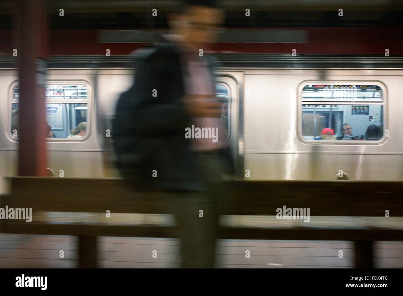 Trains of subway in manhattan hi-res stock photography and images - Alamy