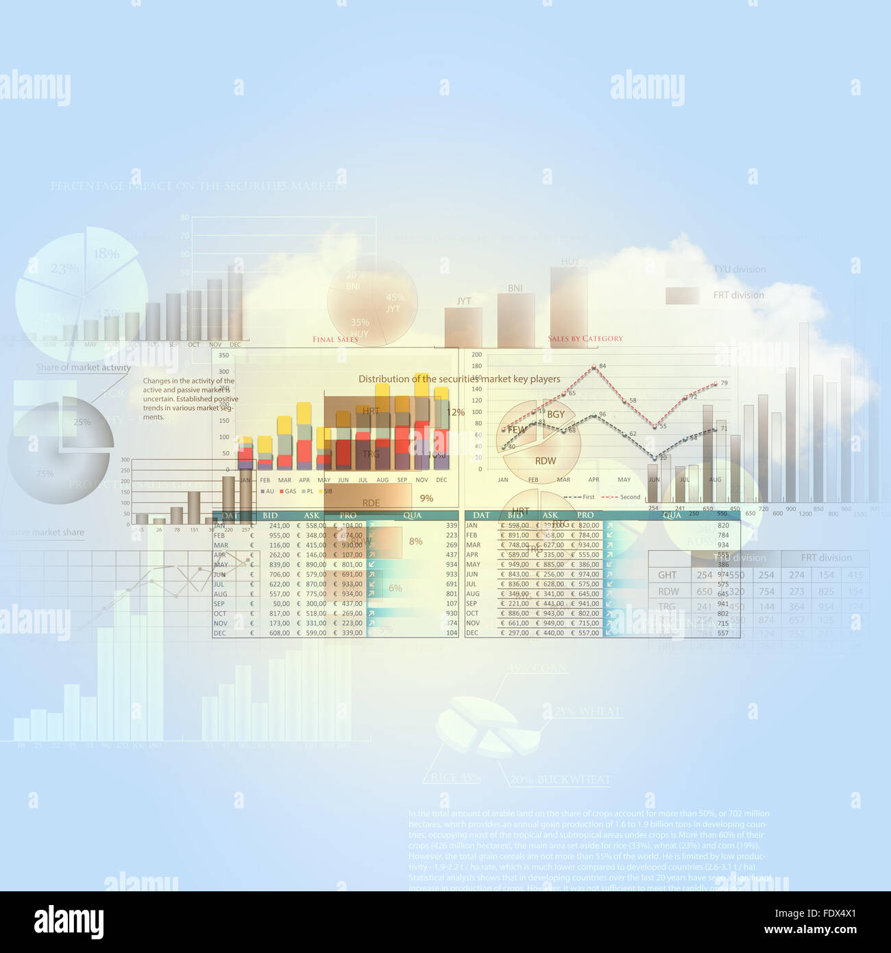 Abstract high tech background with graphs and diagrams Stock Photo - Alamy