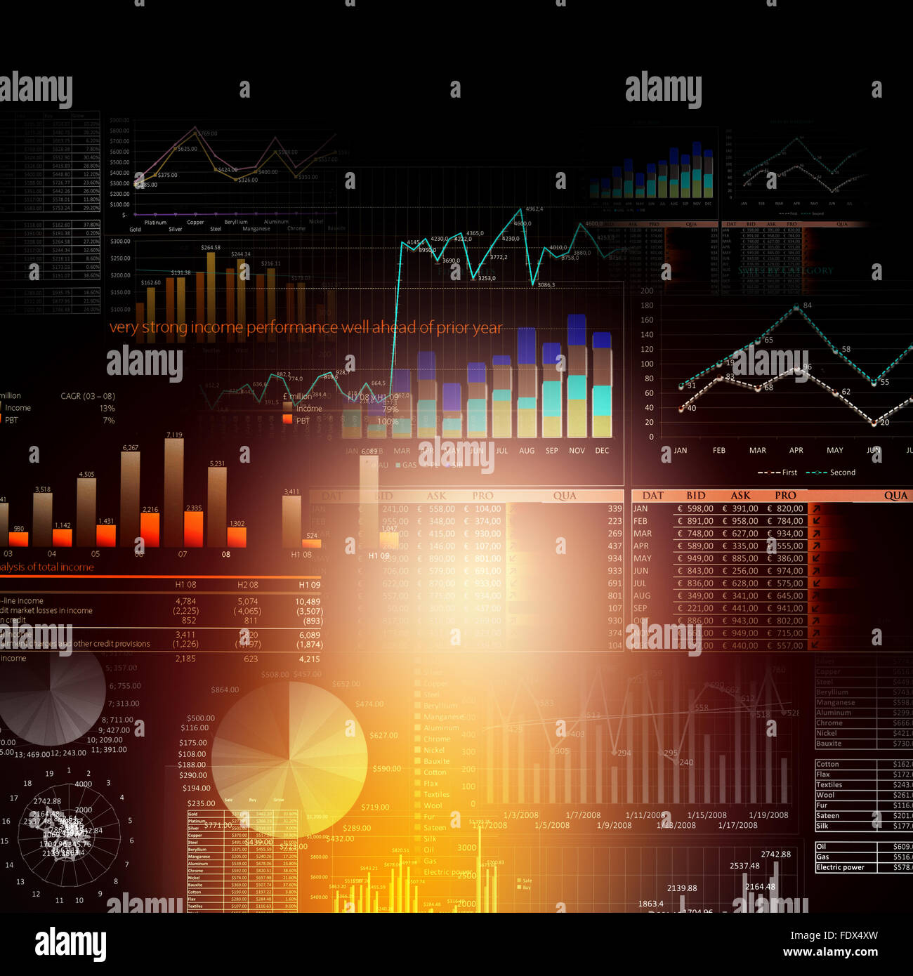Abstract high tech background with graphs and diagrams Stock Photo - Alamy