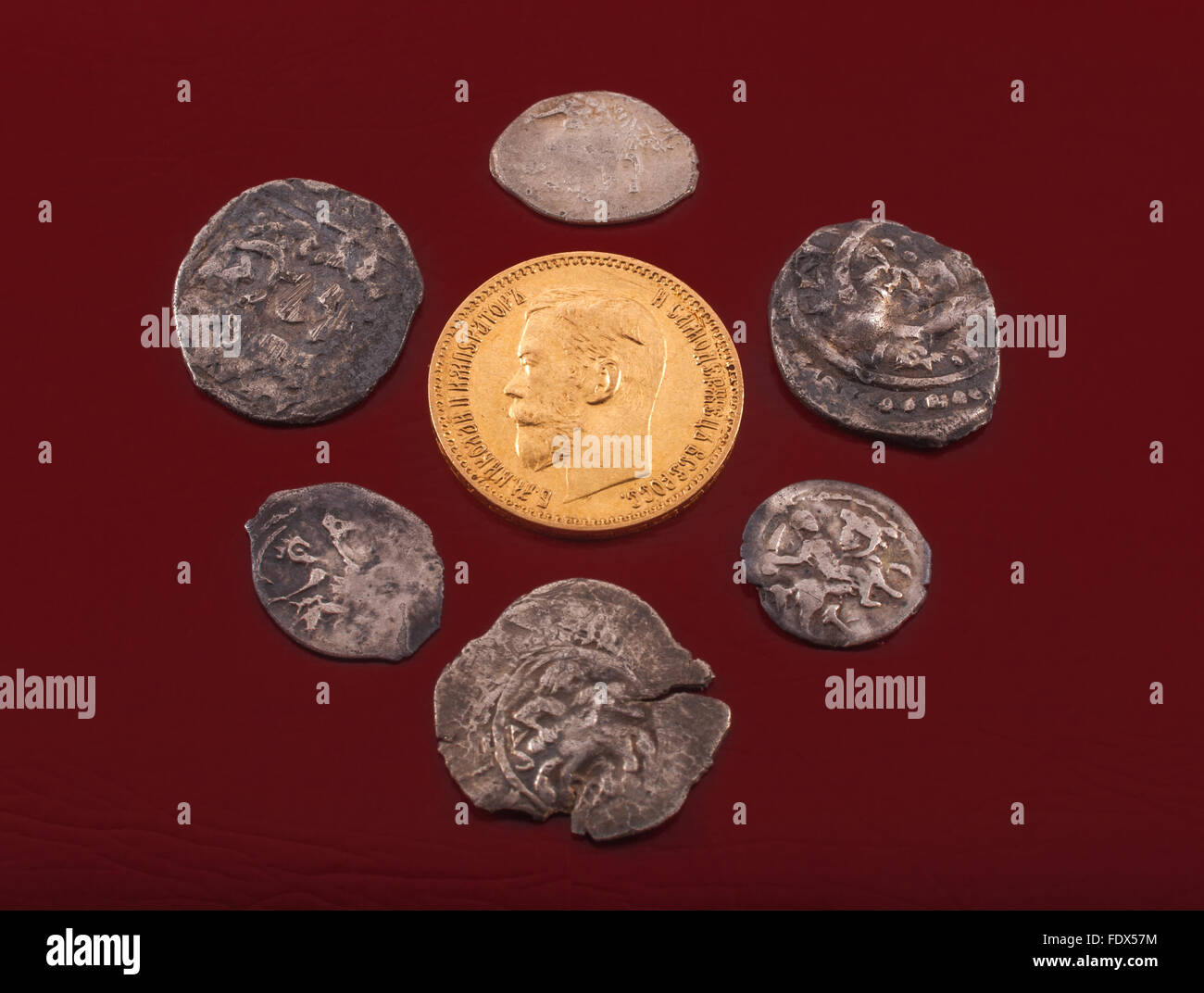 Evolution of the Russian money - silver Moscow and udel kopek and gold ...