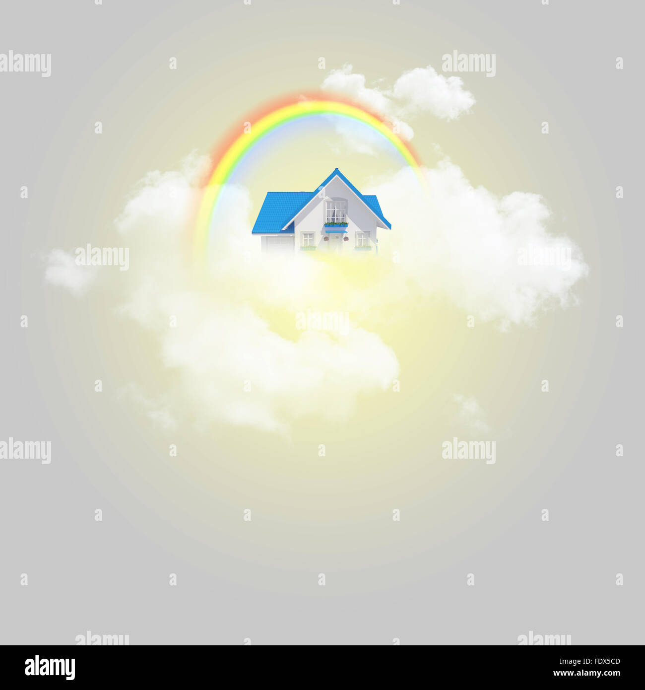 Abstract light blue background with various objects Stock Photo - Alamy