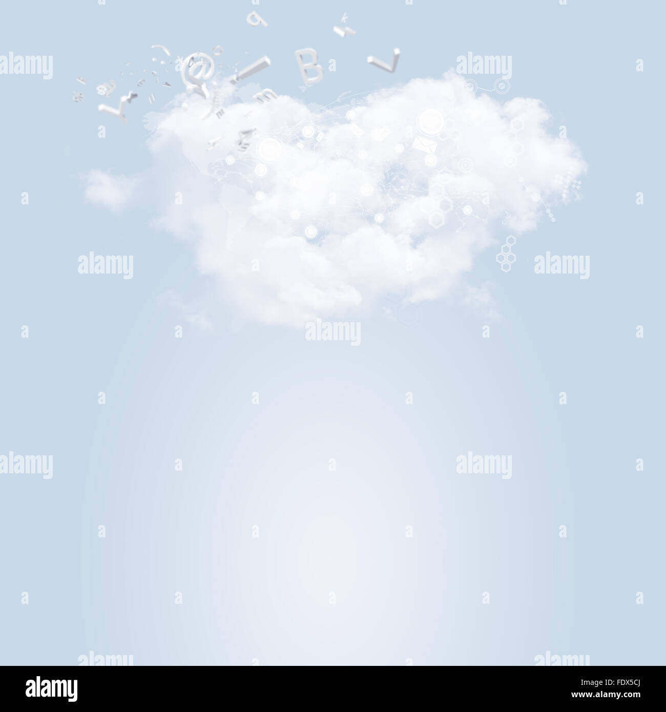 Abstract light blue background with various objects Stock Photo - Alamy