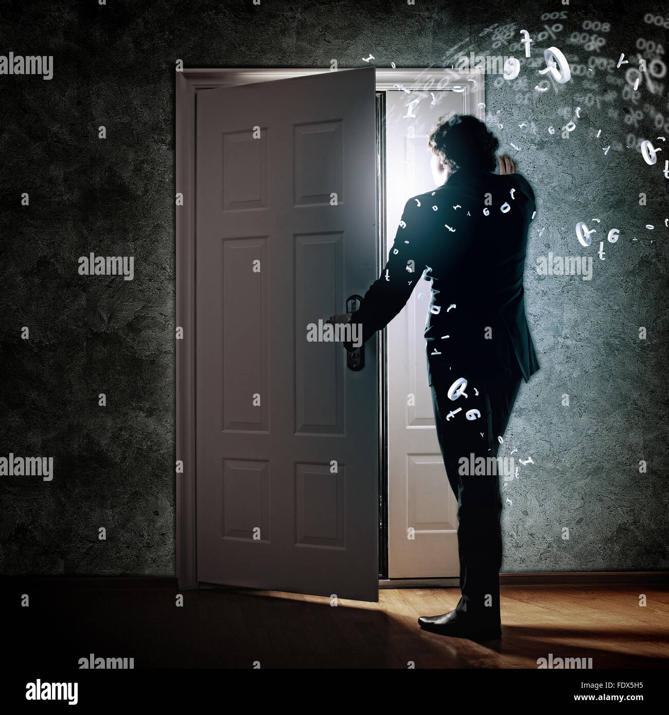 Exit sign man standing hi-res stock photography and images - Alamy