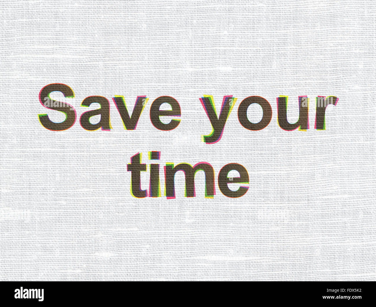 Timeline concept: Save Your Time on fabric texture background Stock ...