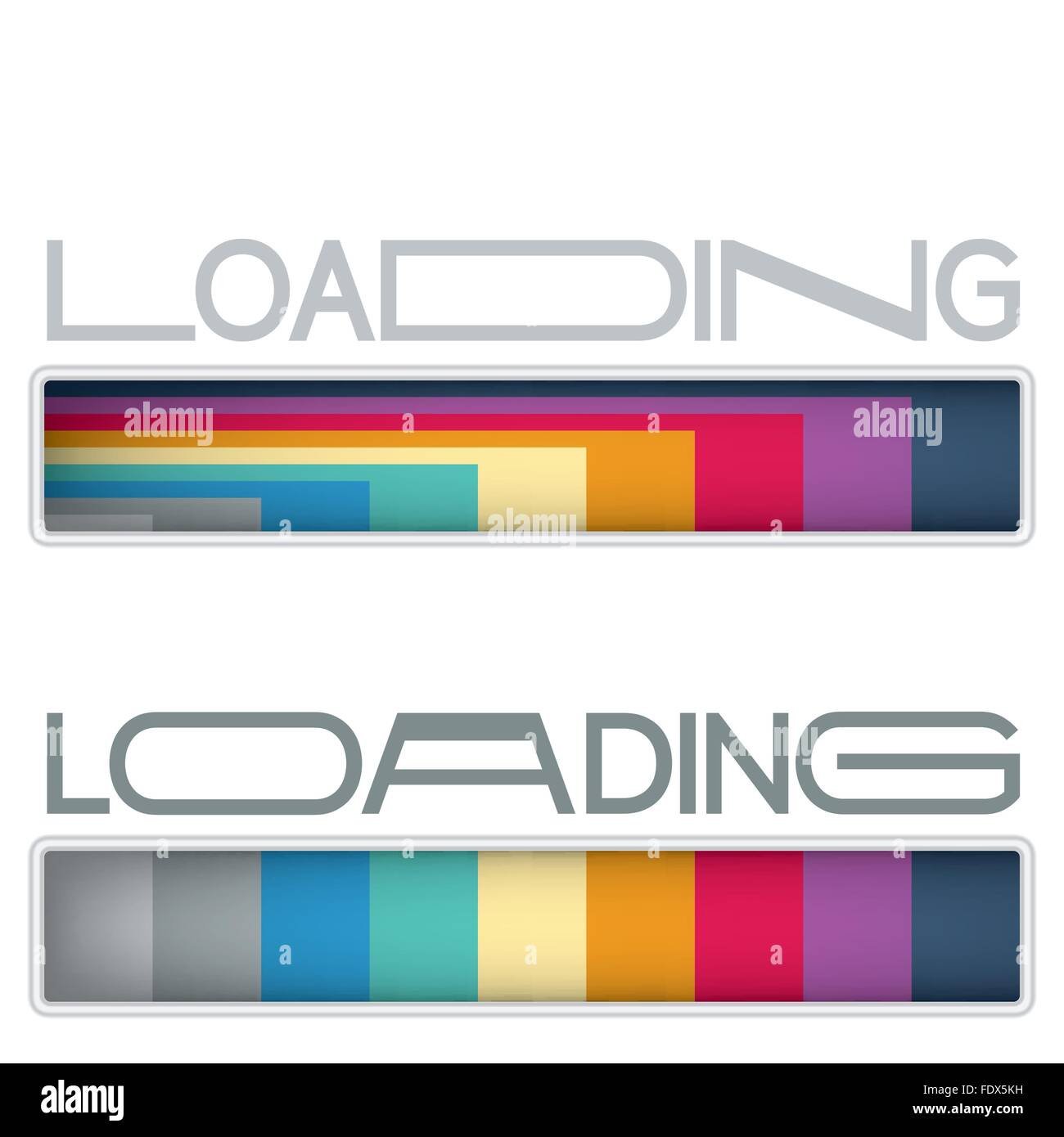 Loading bars set in a new minimalistic lettering style with ...