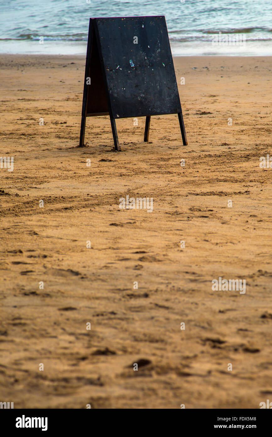 Blank board on the beach in Anjuna, India Stock Photo - Alamy