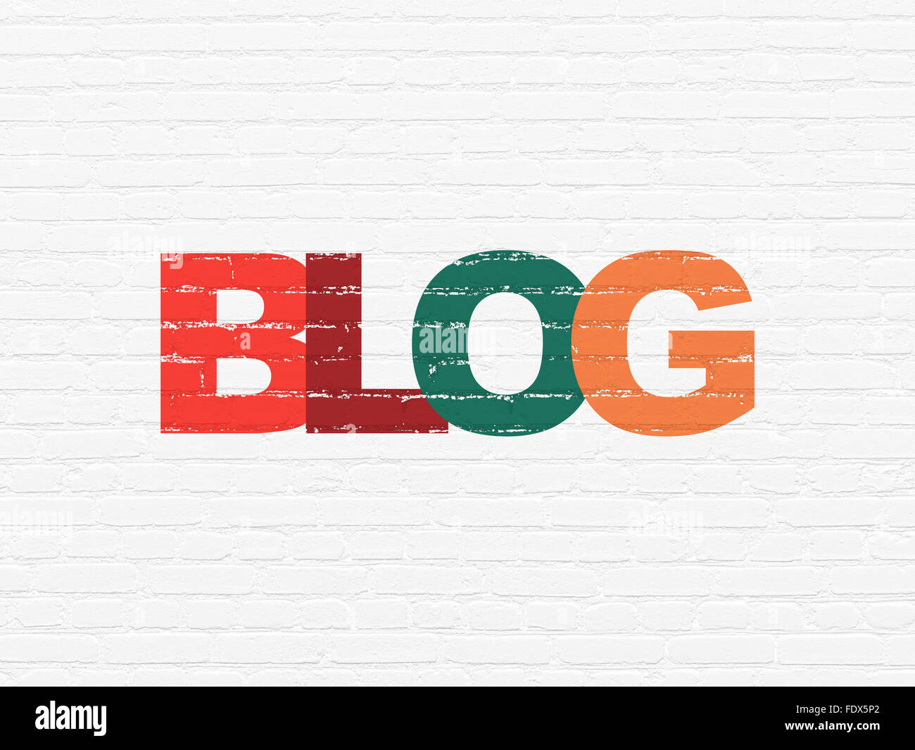 Web development concept: Blog on wall background Stock Photo - Alamy