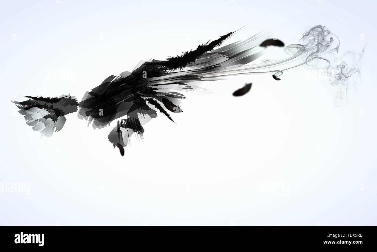 Abstract image of black wings against light background Stock Photo - Alamy