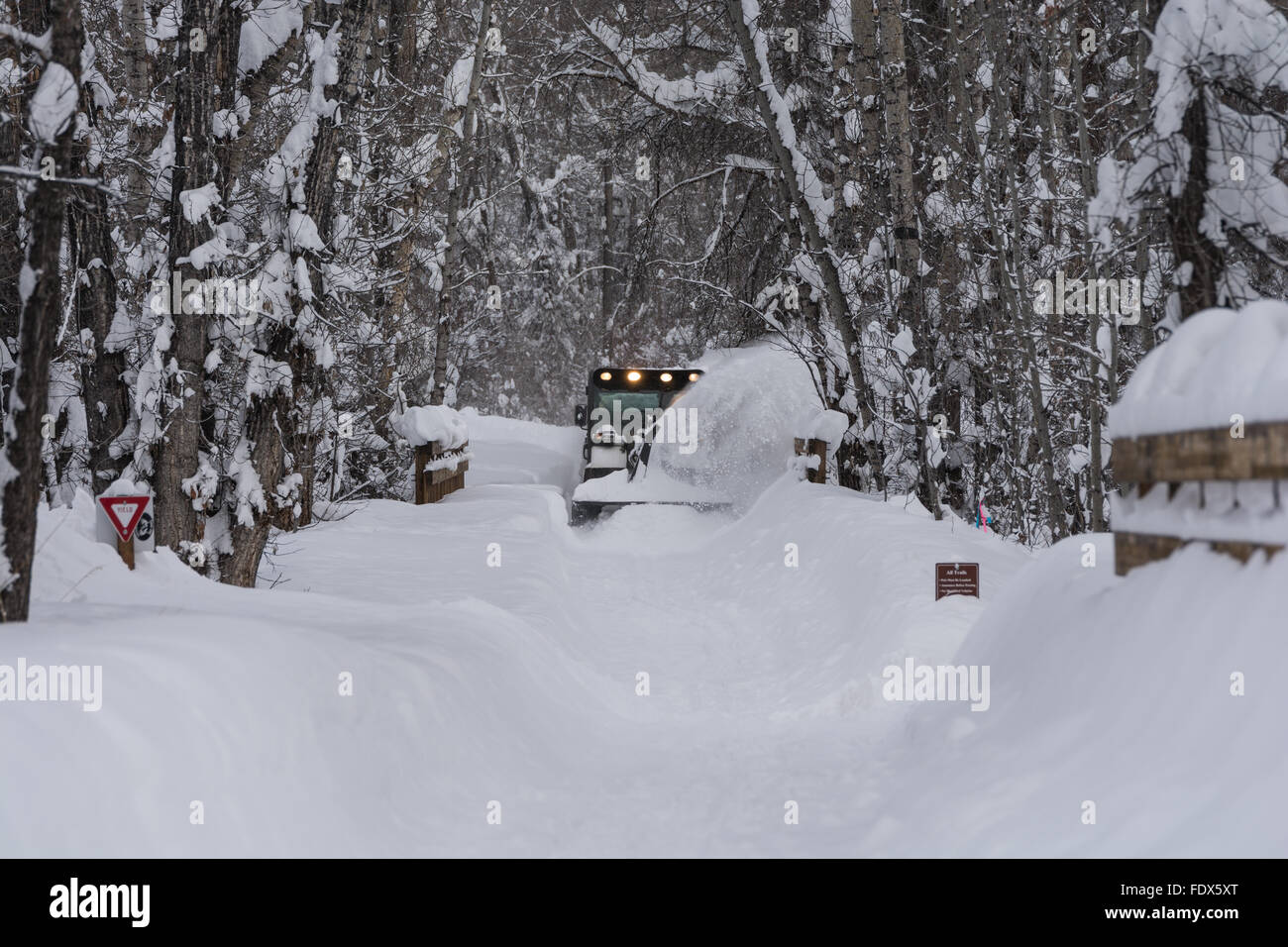 Snow Clearing on the Rio Grande Trail Stock Photo - Alamy