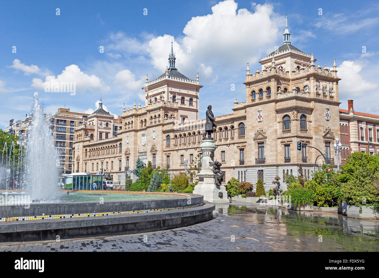 Cavalry Academy building on Zorrilla square in Valladolid, Spain Stock ...