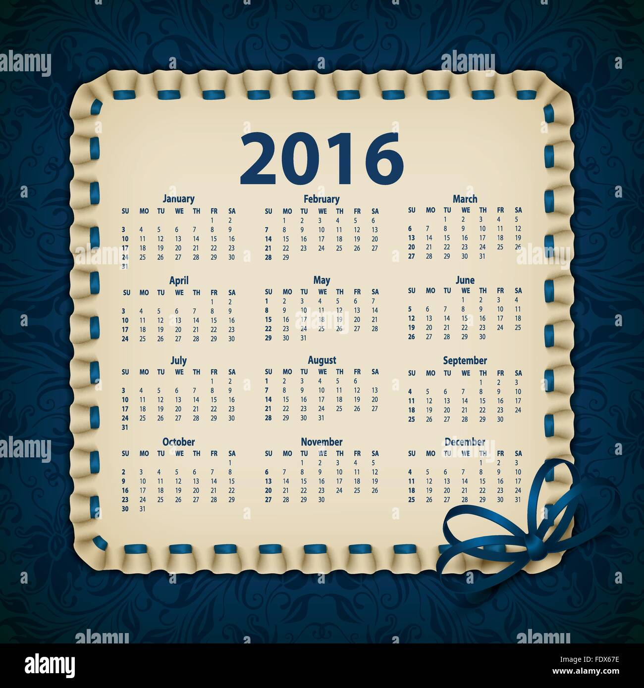 Elegant template of calendar Stock Vector Image & Art - Alamy