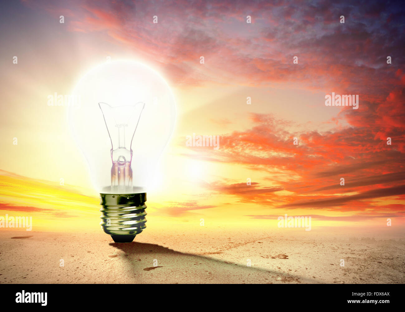 Image of light bulb against nature background. Ecological concept Stock ...