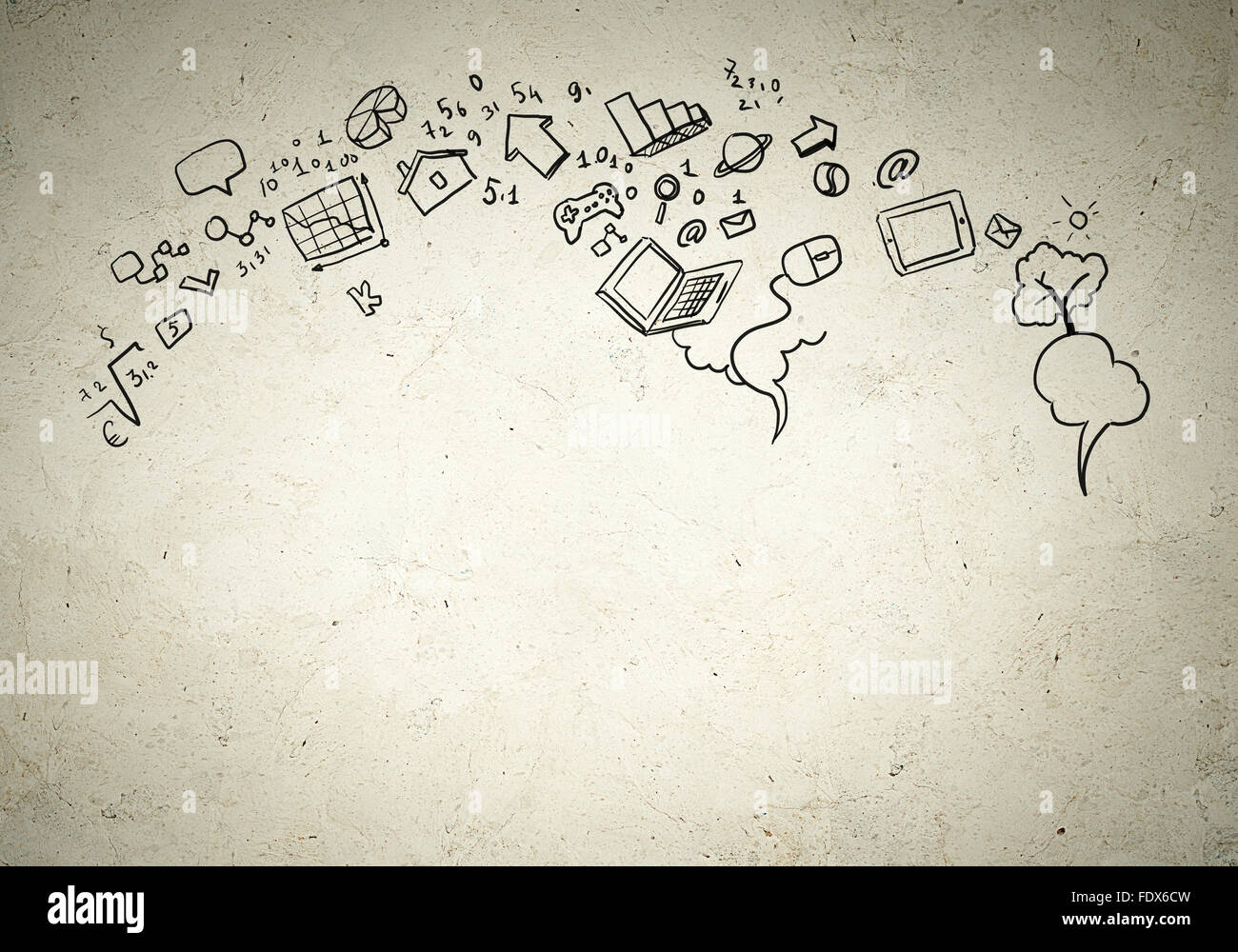 Business background image with drawn ideas and concepts. Collage Stock ...