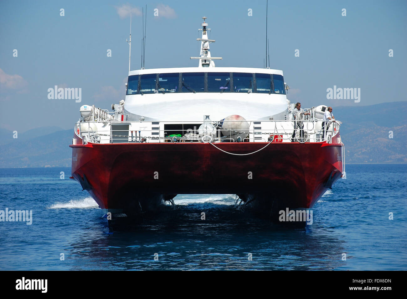 passenger speed boat at Hydra, Greece Stock Photo - Alamy
