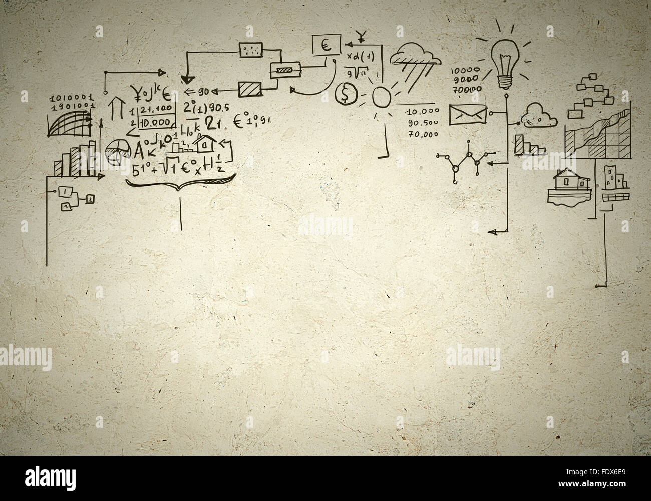Business background image with drawn ideas and concepts Stock Photo - Alamy