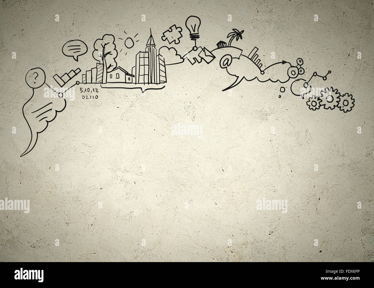 Business background image with drawn ideas and concepts Stock Photo - Alamy