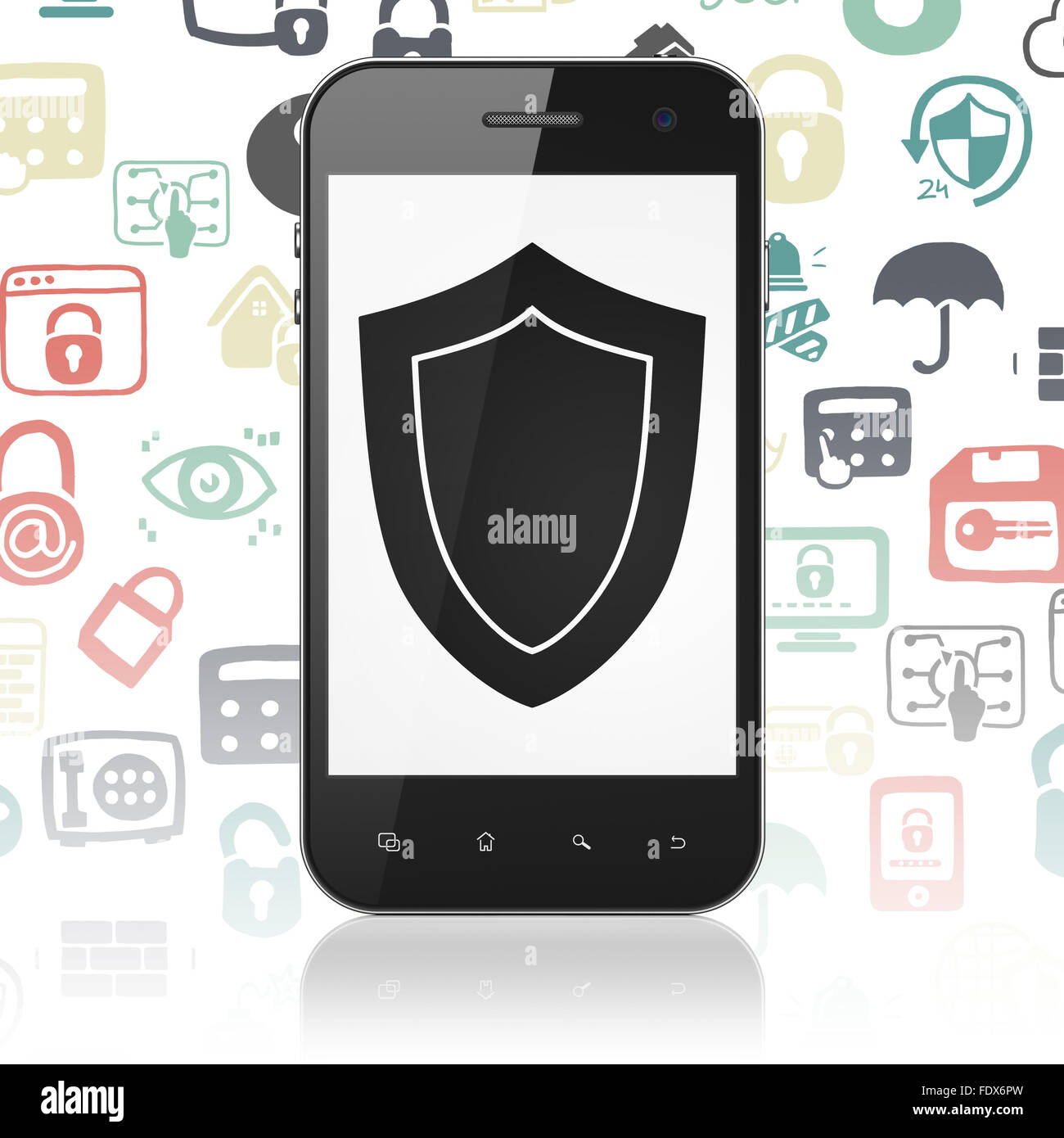 Security concept: Smartphone with Shield on display Stock Photo - Alamy