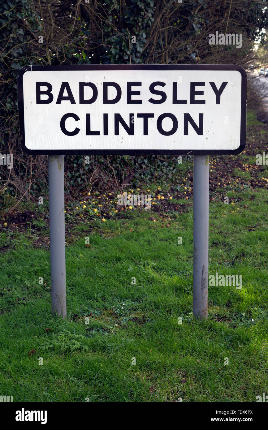 Baddesley Clinton village sign, Warwickshire, England, UK Stock Photo ...