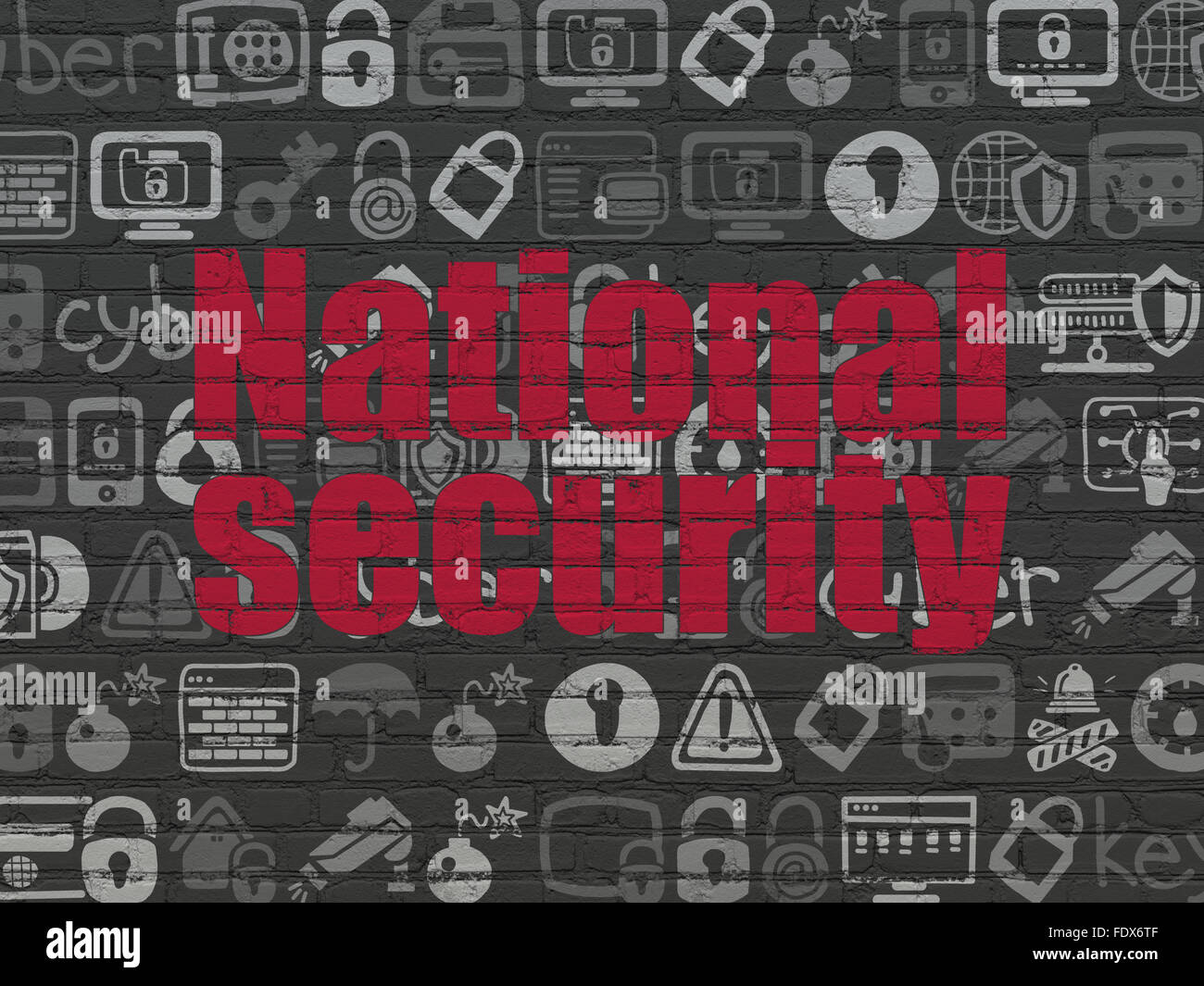 Protection concept: National Security on wall background Stock Photo ...