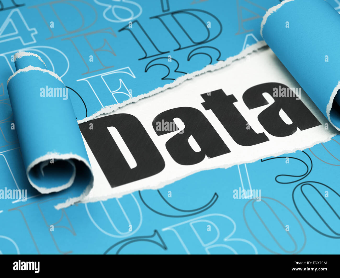 Data concept: black text Data under the piece of torn paper Stock Photo ...