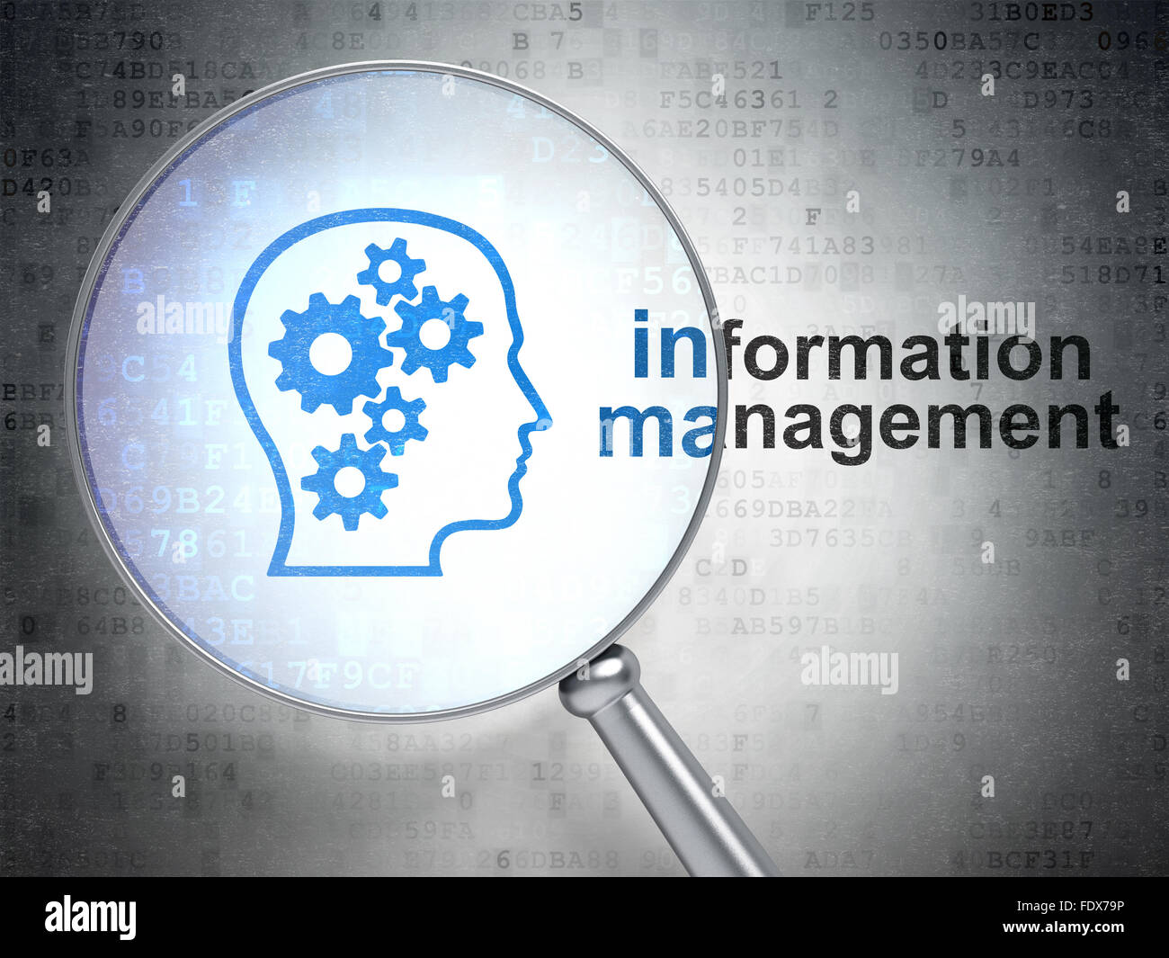 Information concept: Head With Gears and Information Management with ...