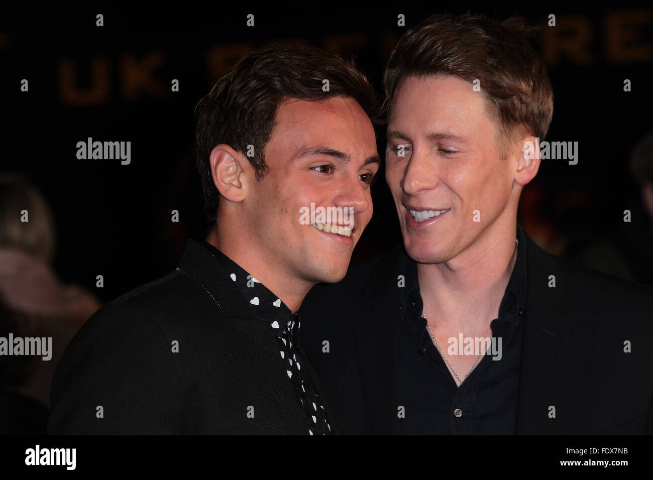 Tom daley dustin lance black attend the hunger games hi-res stock ...