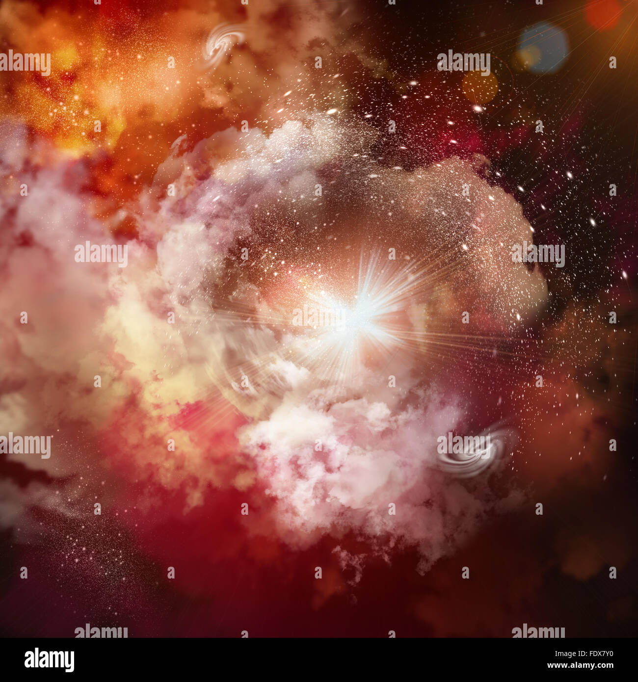 Cosmic clouds of mist on bright colorful backgrounds Stock Photo - Alamy