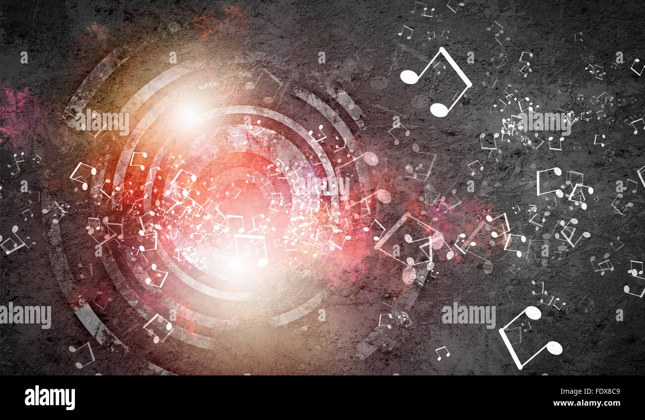 Abstract colorful backgrounds with elements symbolizing music. collage ...