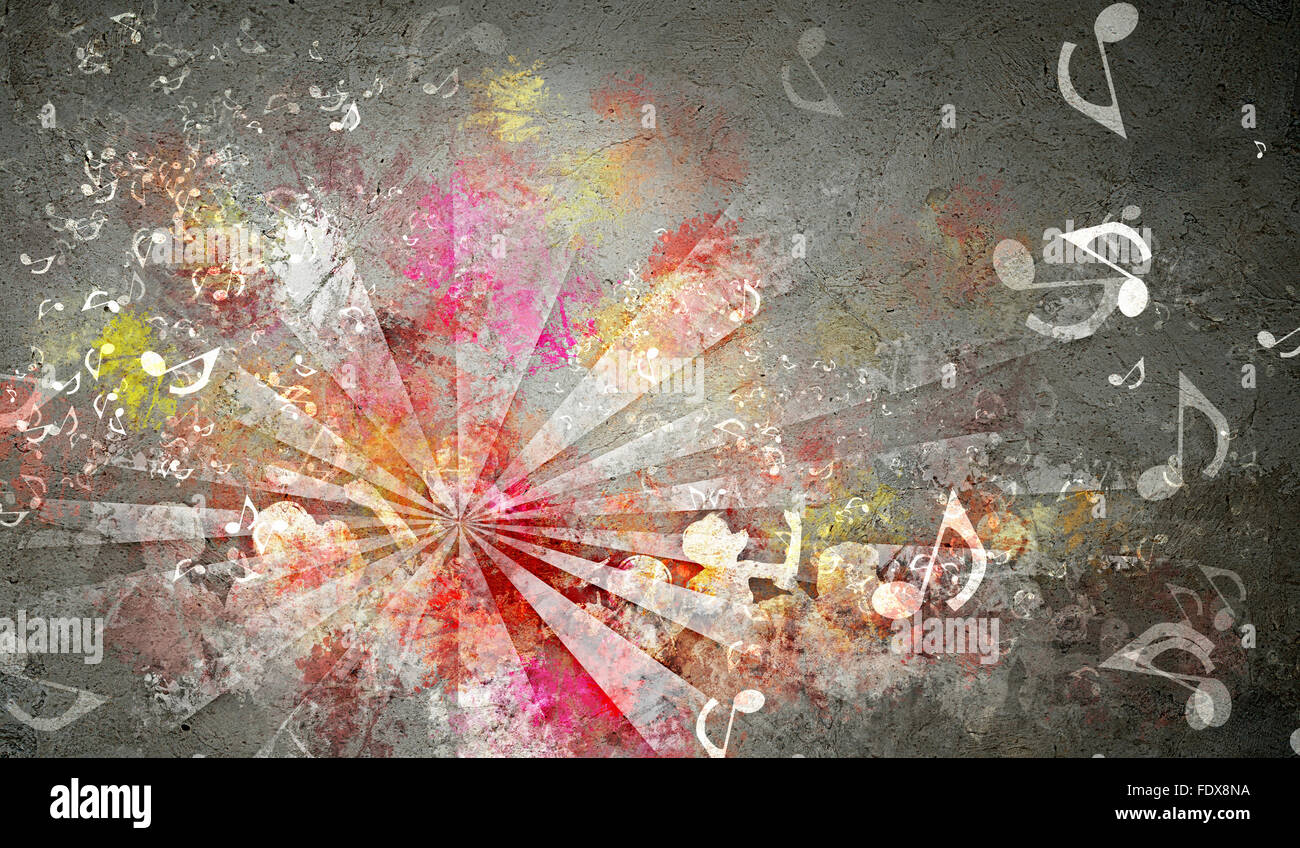 Abstract colorful backgrounds with elements symbolizing music. collage ...