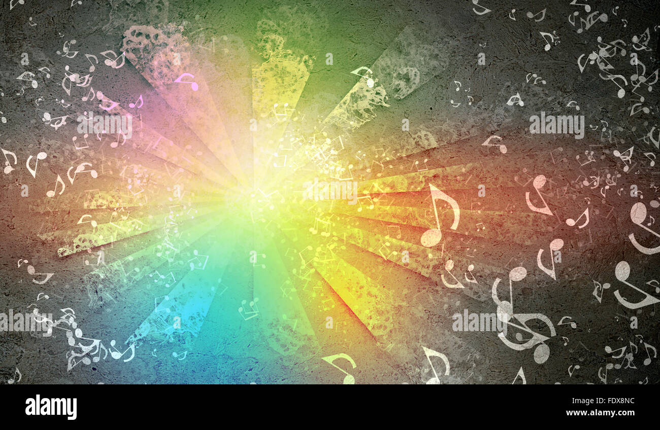 Abstract colorful backgrounds with elements symbolizing music. collage ...